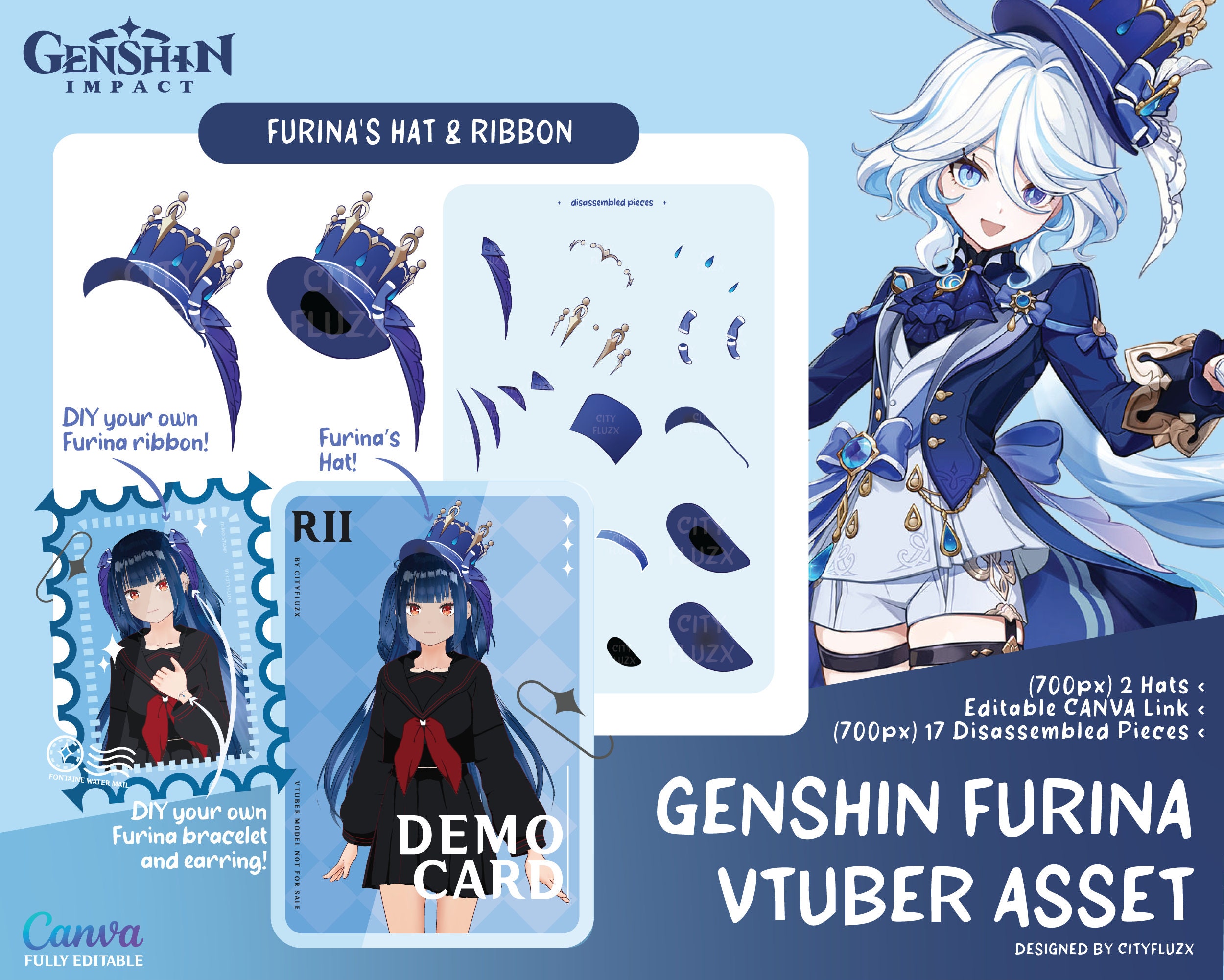 Furina Hat Vtuber Asset 2D PNG Instant Download & Use - Etsy New Zealand