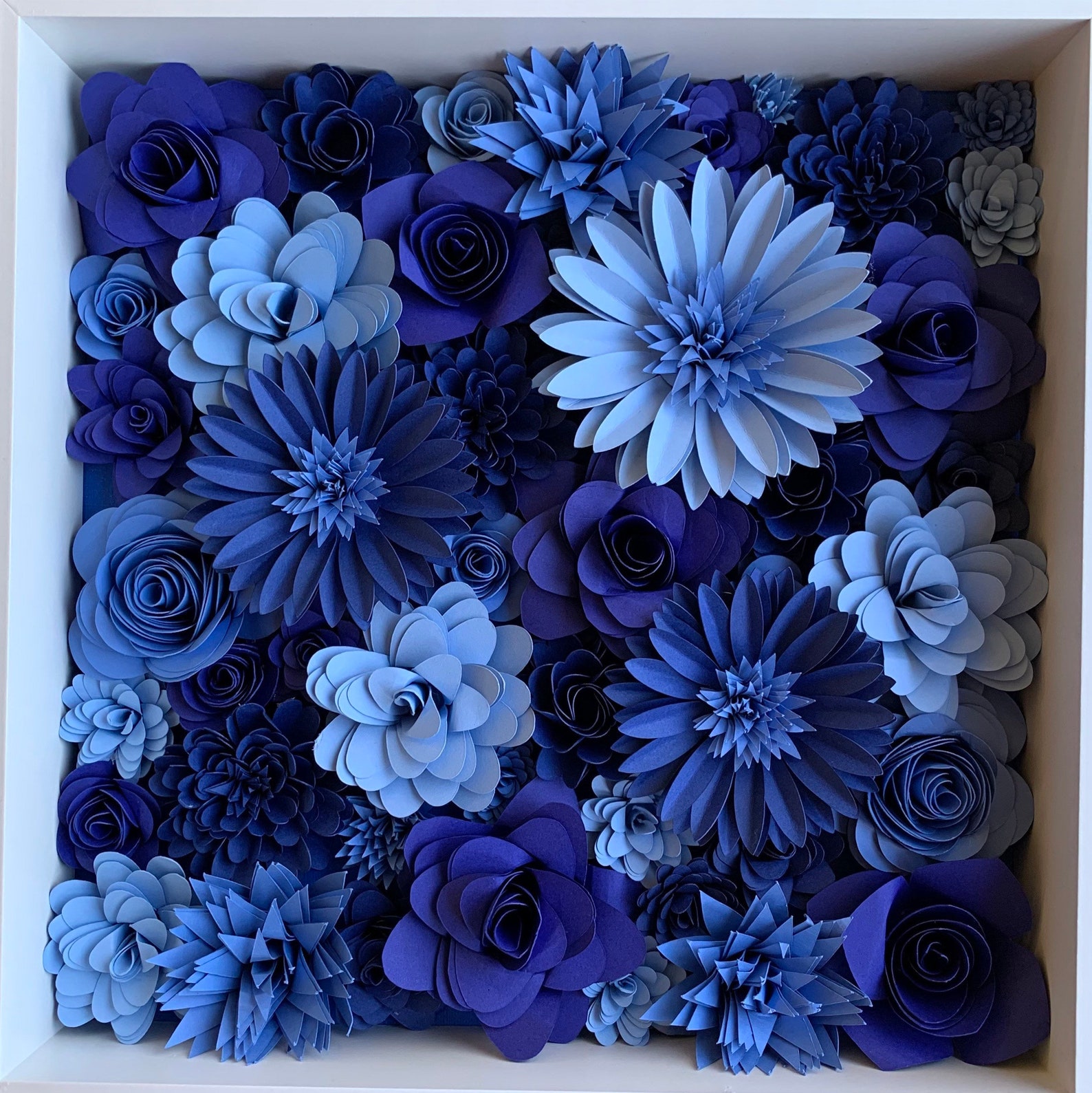 Flower Shadow Box Personalized Flower Frame Paper Flowers - Etsy Canada