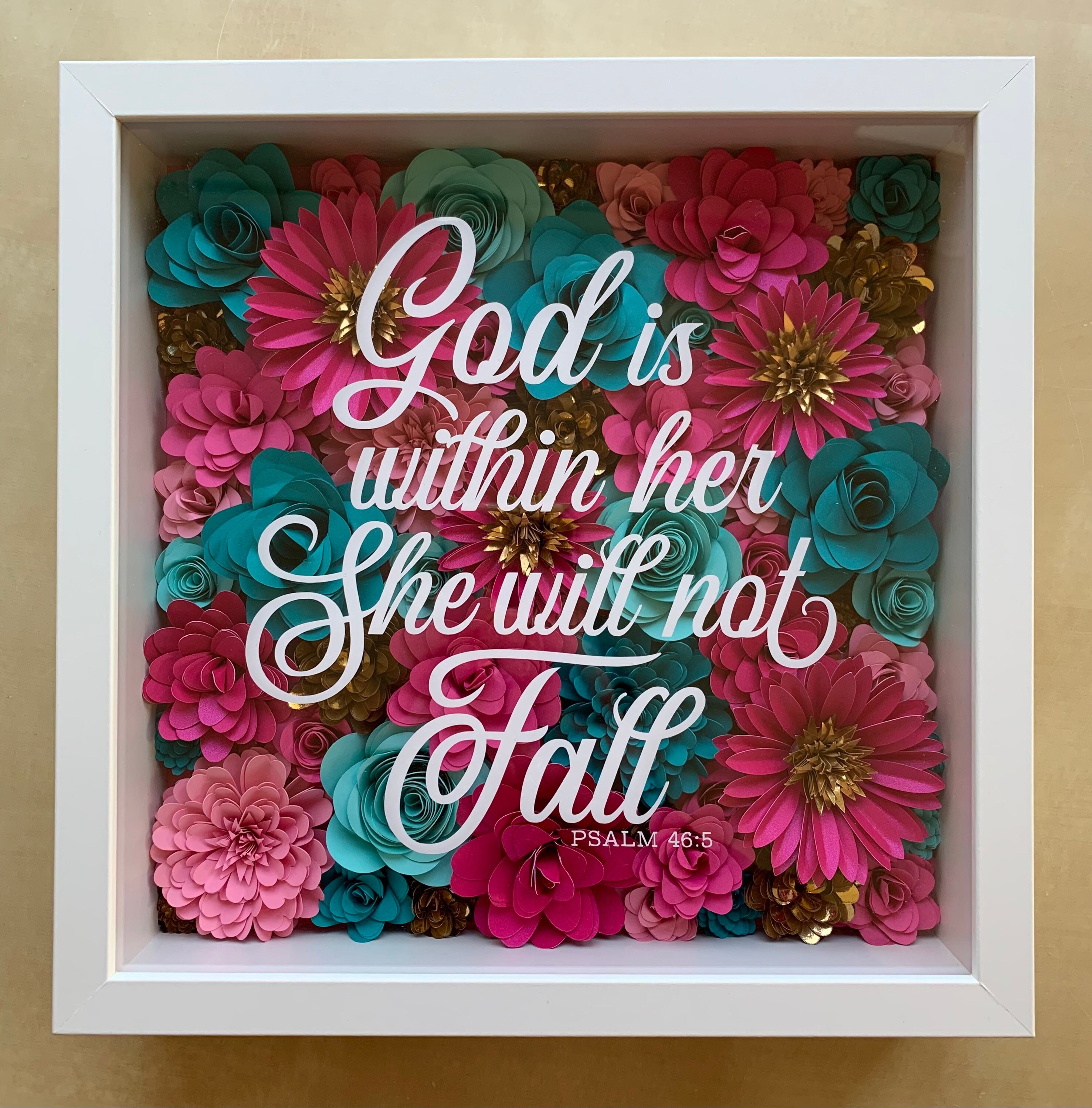 Flower Shadow Box | Personalized Flower Frame | Paper Flowers | Gift ...