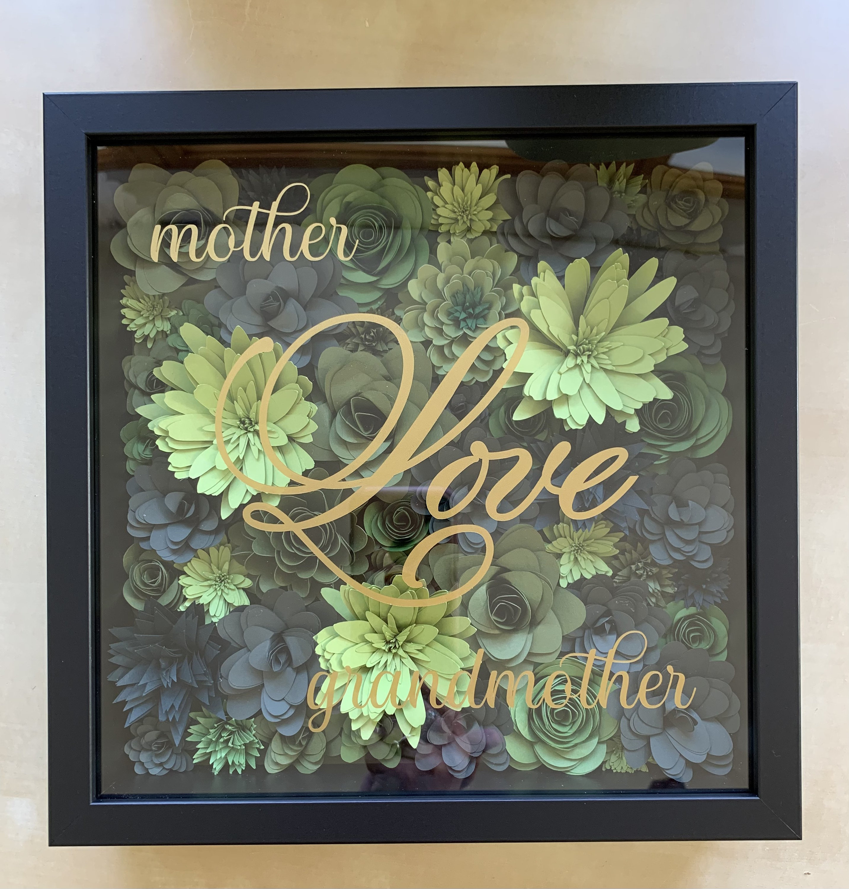 Flower Shadow Box Personalized Flower Frame Paper Flowers - Etsy