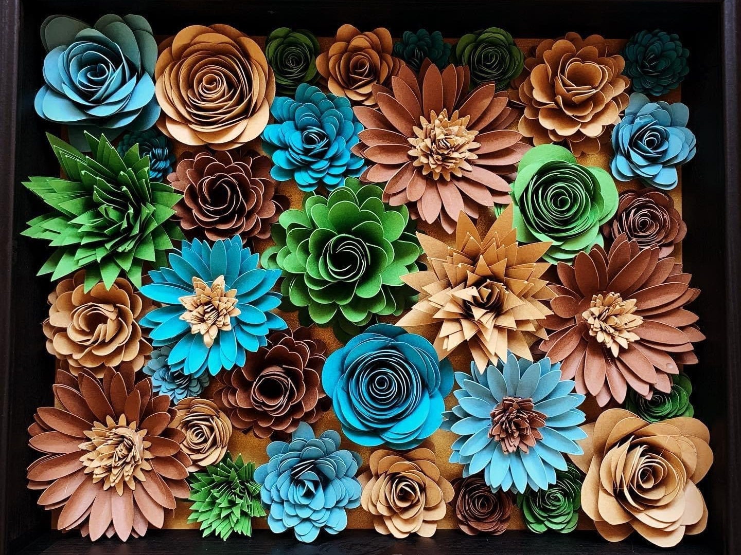 Flower Shadow Box Personalized Flower Frame Paper Flowers - Etsy