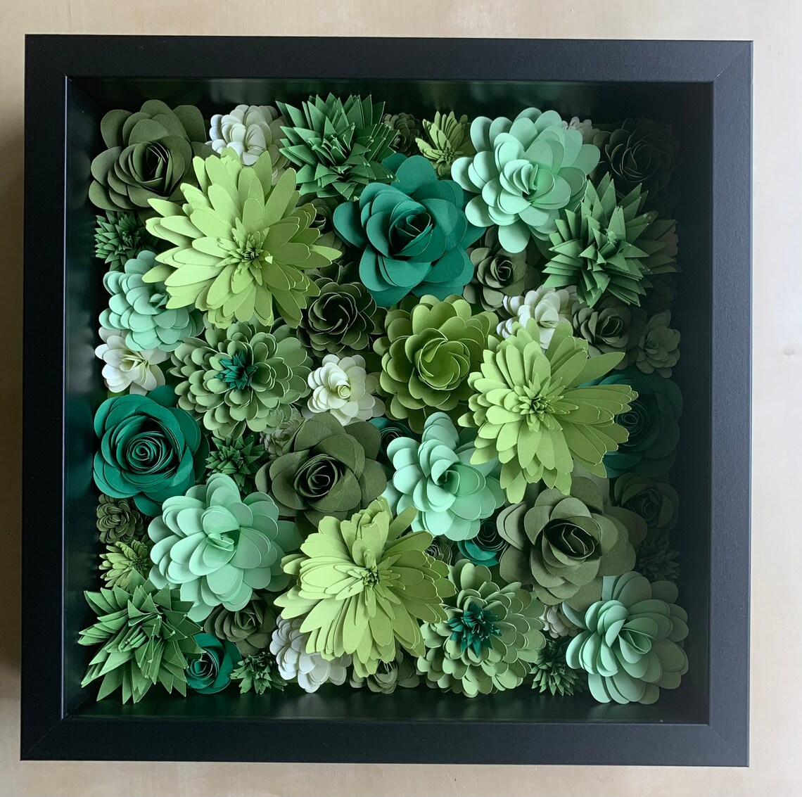 Flower Shadow Box Personalized Flower Frame Paper Flowers - Etsy