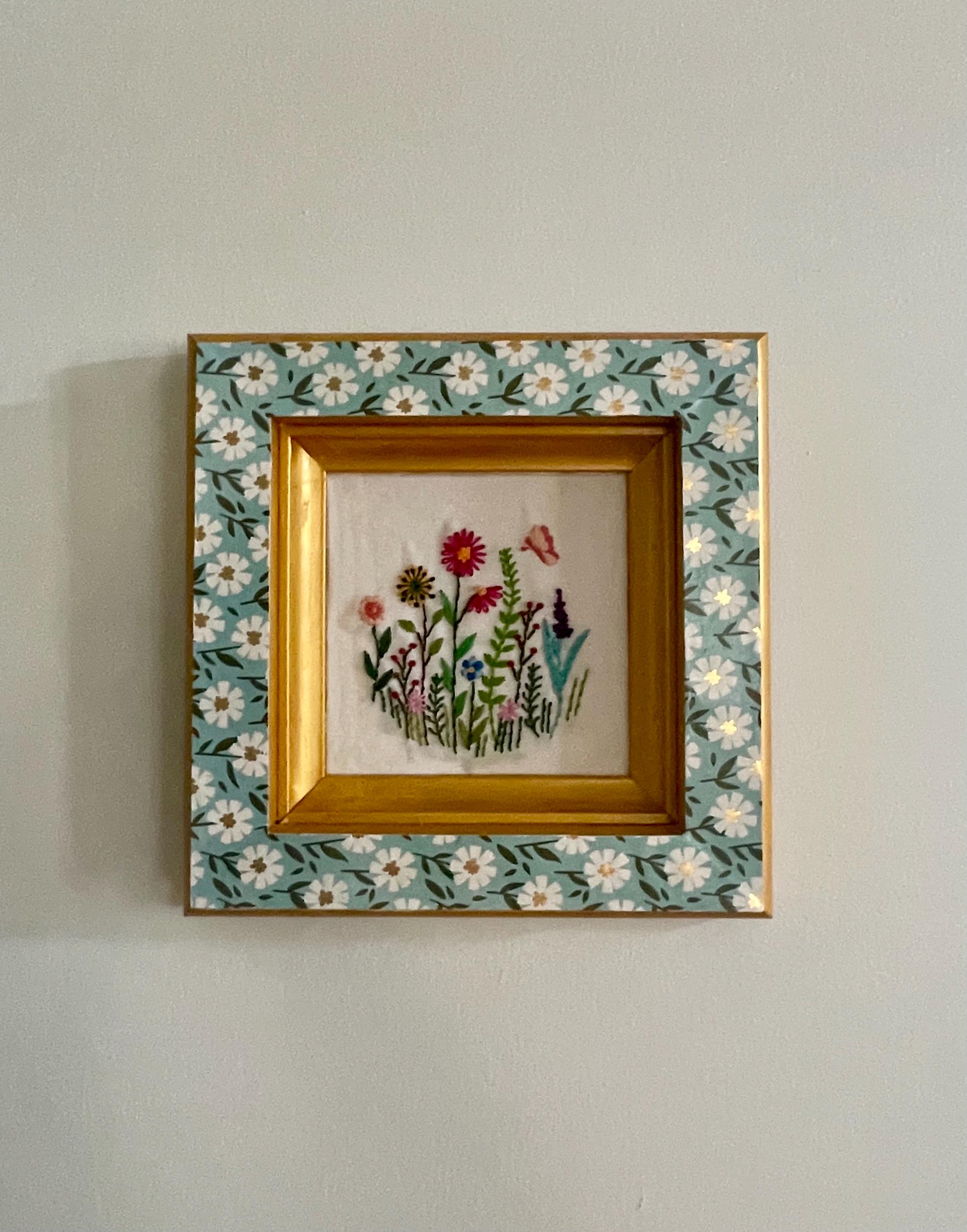 Embroidered Flowers Frame - Etsy
