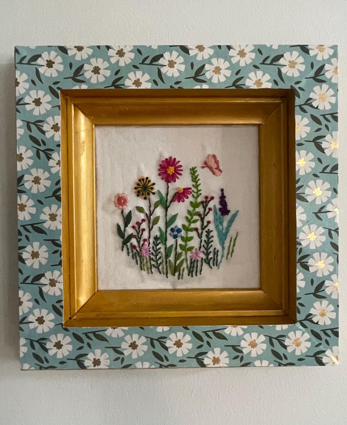 Embroidered Flowers Frame - Etsy