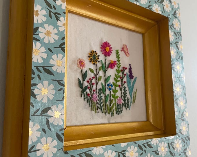 Embroidered Flowers Frame - Etsy