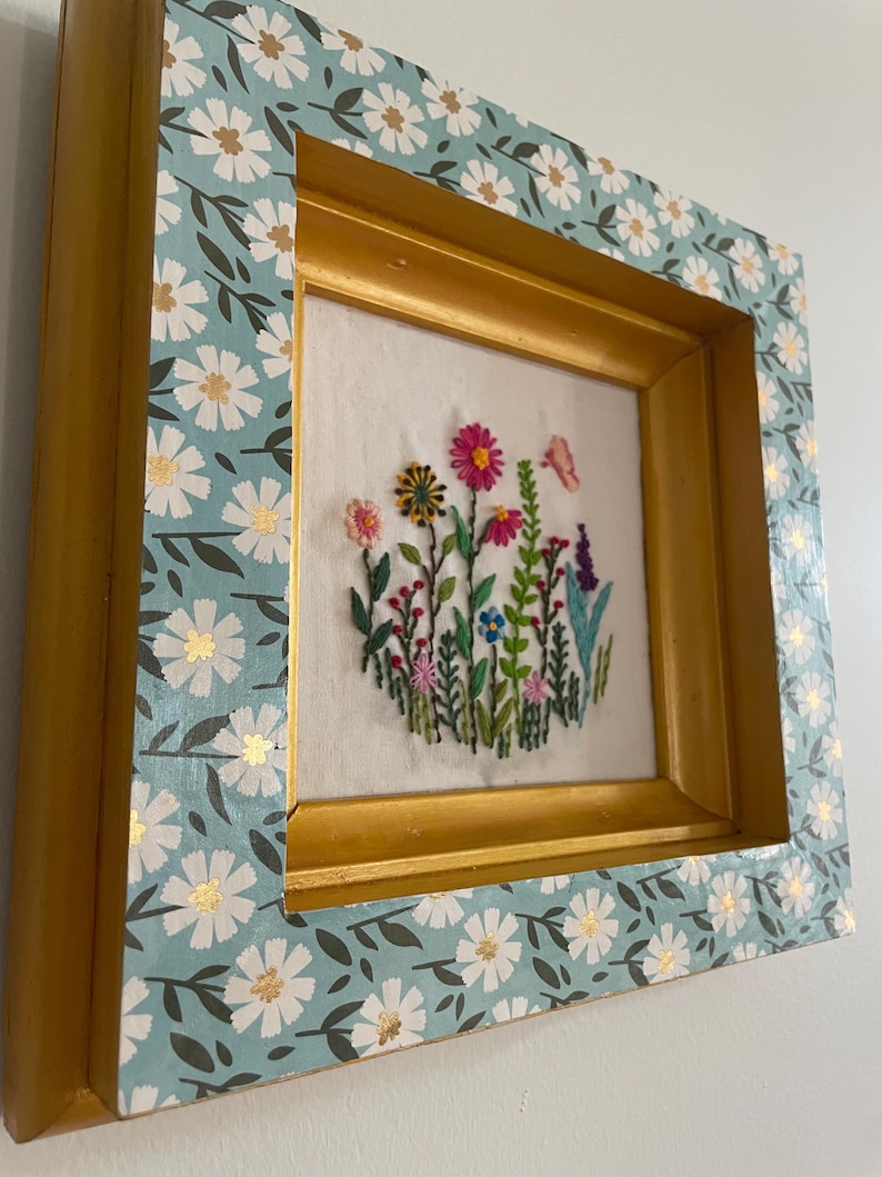 Embroidered Flowers Frame - Etsy