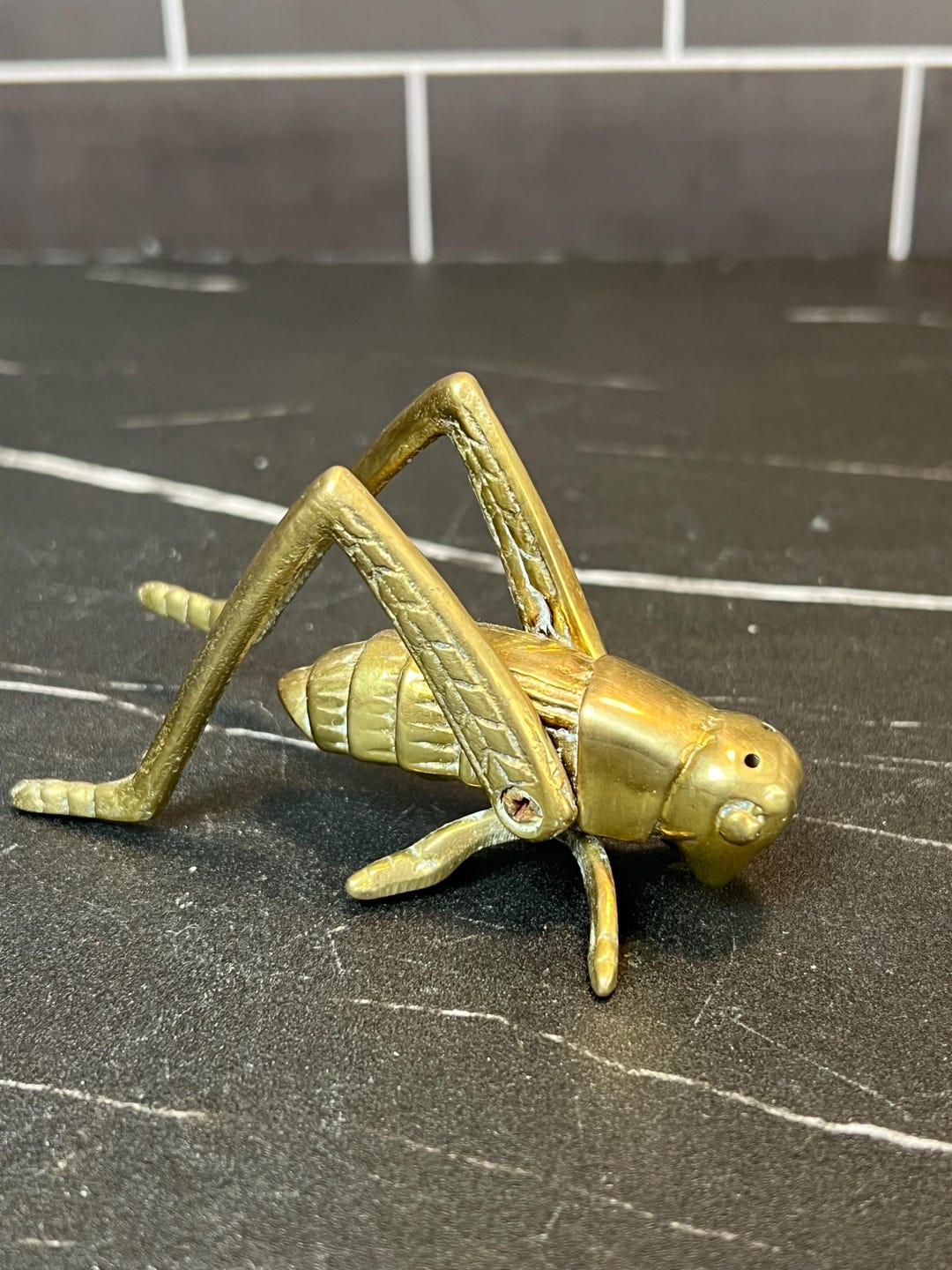 Vintage Brass Grasshopper Figurine - Etsy
