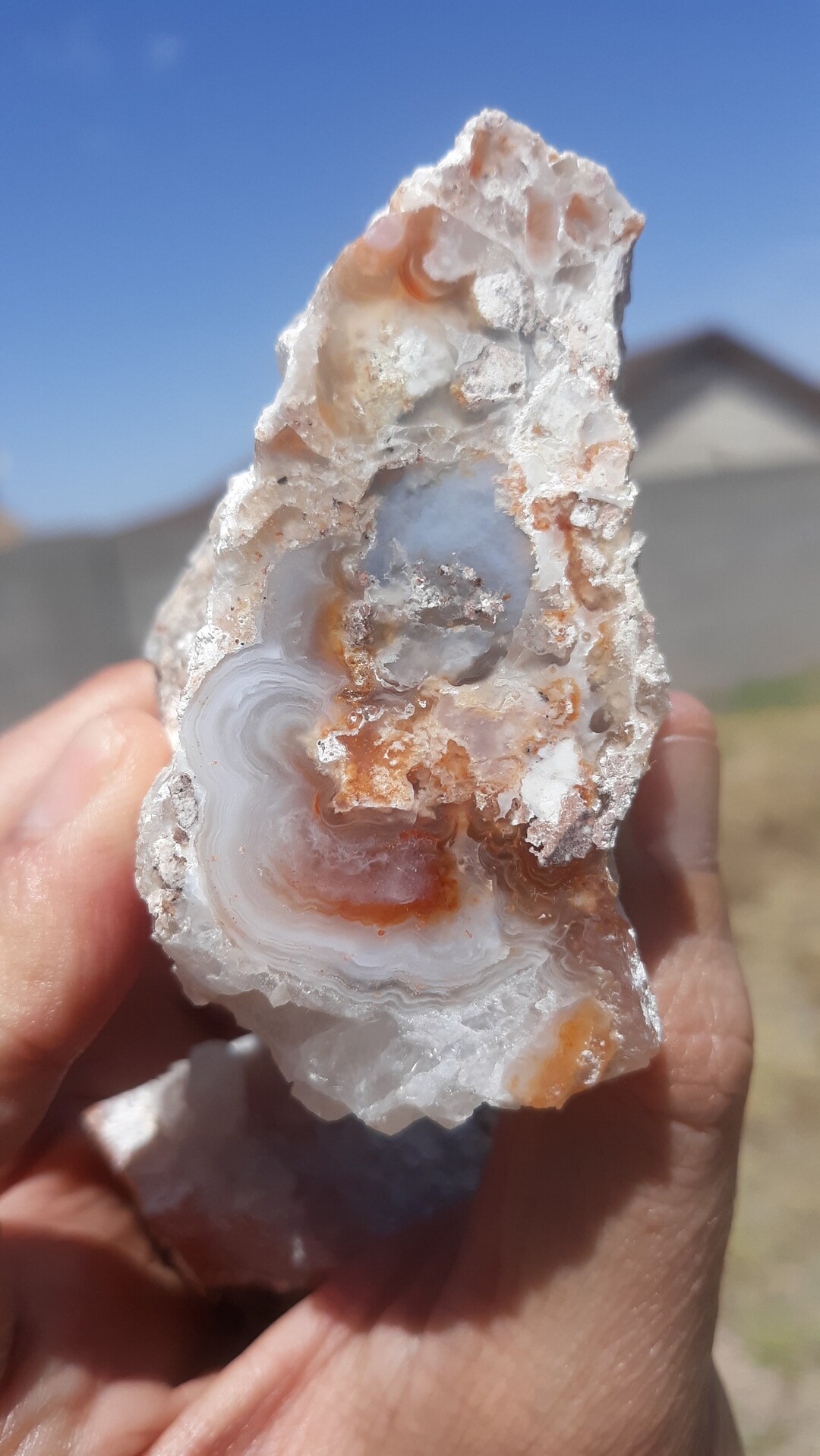 Arizona Seam Agate With Red Lace (faced & Polished) - Etsy
