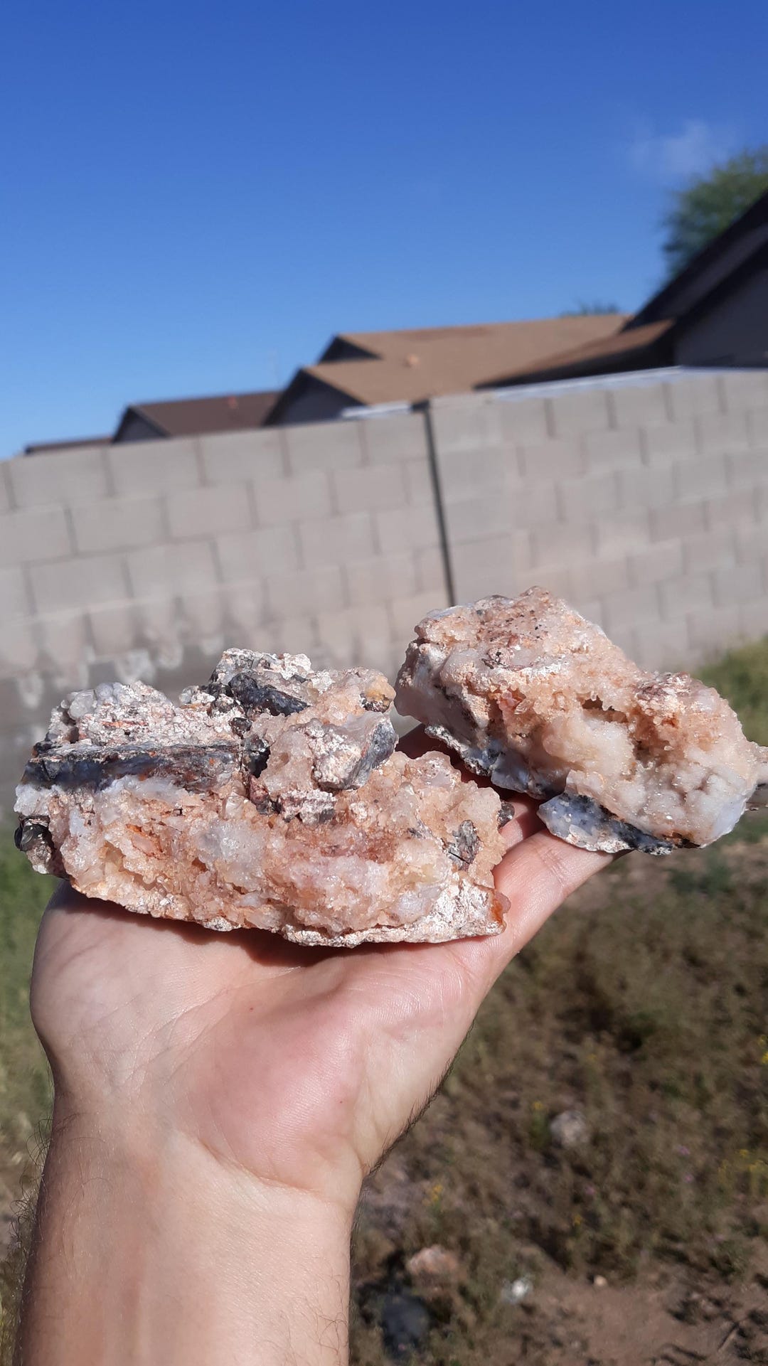 Two Arizona Seam Agates / Agate Cluster With Calcite Crystals / Moss ...
