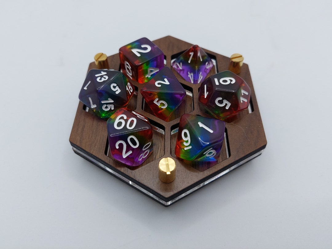 Customizable Hardwood Hex Dice Display Tray - Premium Role-playing Game ...