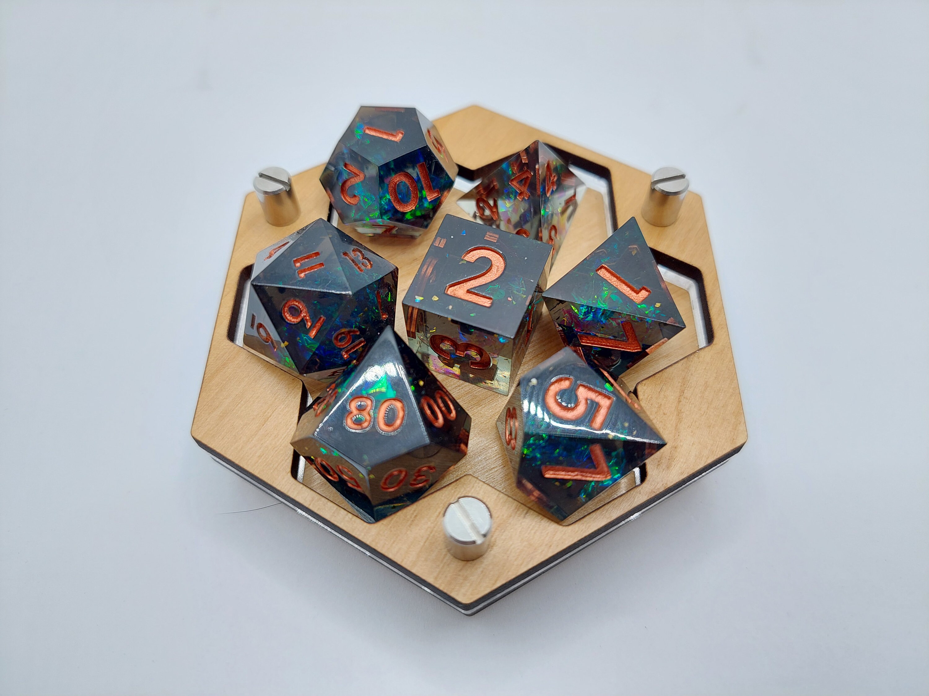Customizable Hardwood Hex Dice Display Tray Premium Dungeons - Etsy