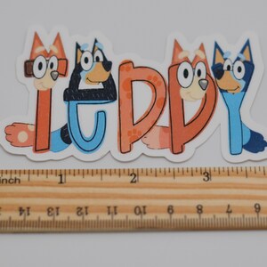 Blue Dog Sticker Personalized Sticker Name Stickers Bluey - Etsy