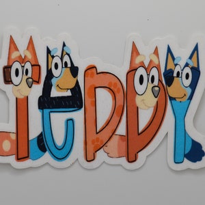 Blue Dog Sticker Personalized Sticker Name Stickers Bluey - Etsy