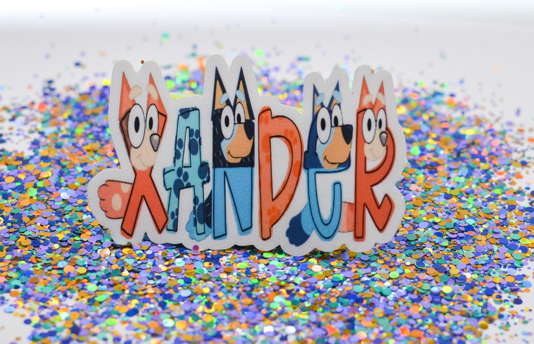 Blue Dog Sticker Personalized Sticker Name Stickers Bluey - Etsy