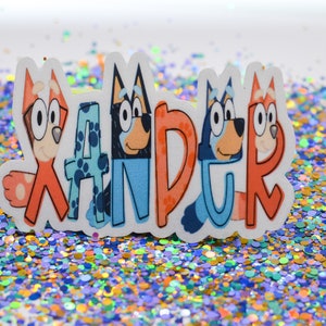 Blue Dog Sticker Personalized Sticker Name Stickers Bluey - Etsy