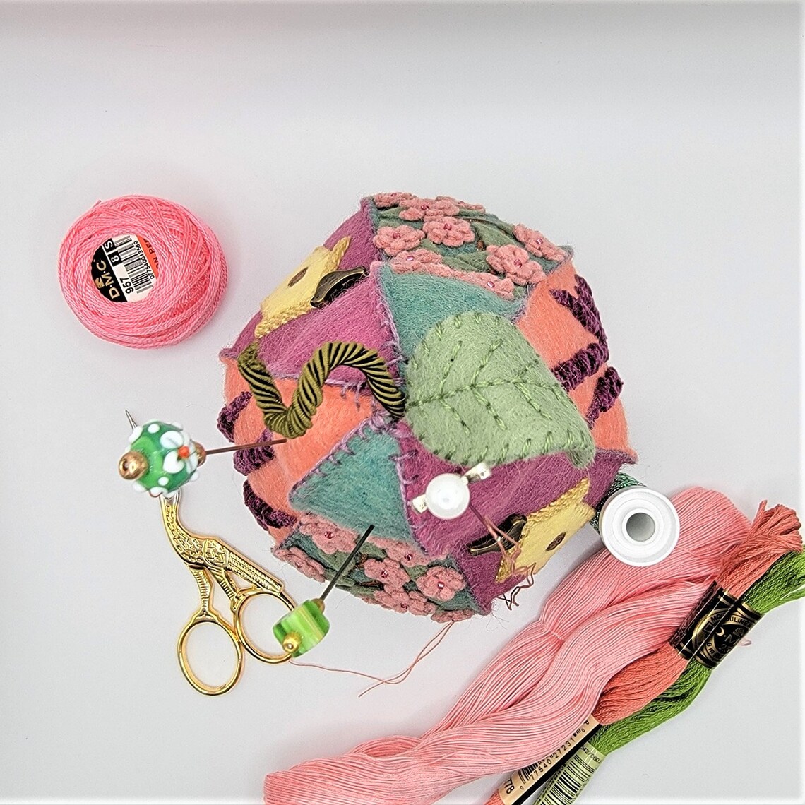 Beautiful Embroidered Pin Cushion PDF Pattern and - Etsy