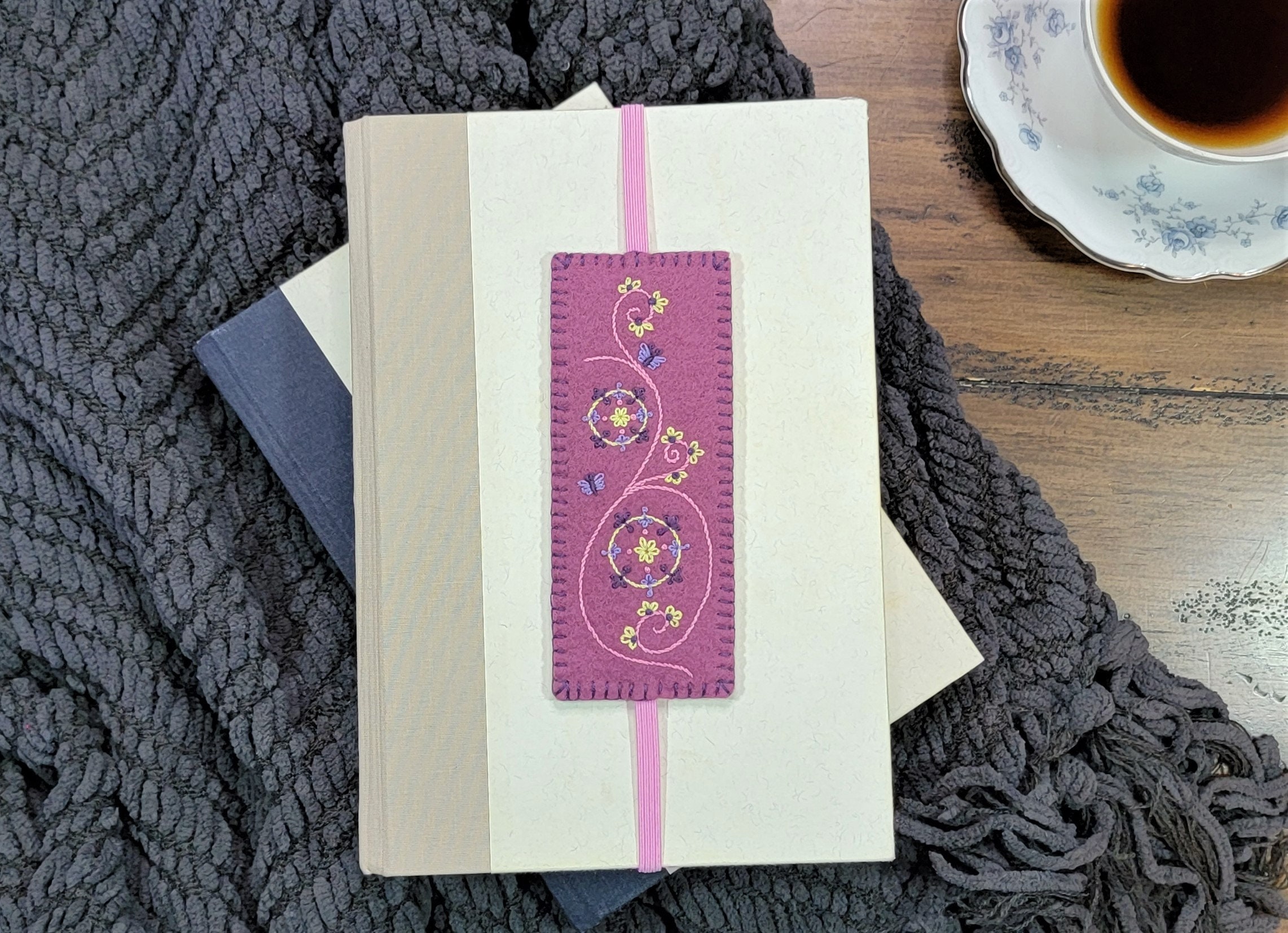 Beautiful Embroidered, Double-sided Bookmark, Elastic Bookmark ...