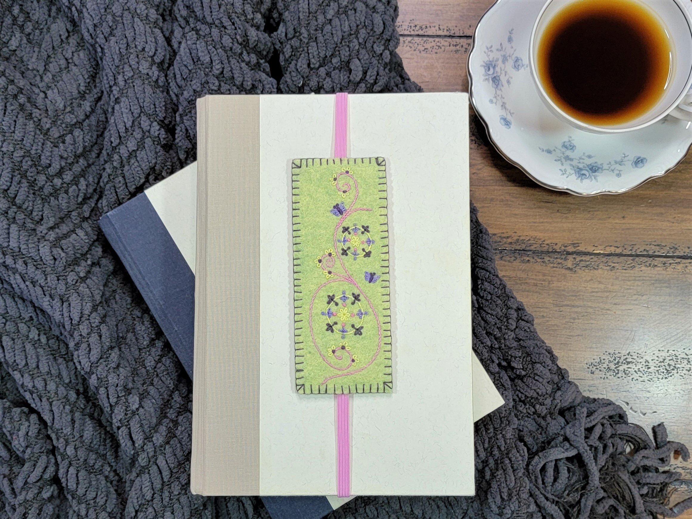 Beautiful Embroidered, Double-sided Bookmark, Elastic Bookmark ...