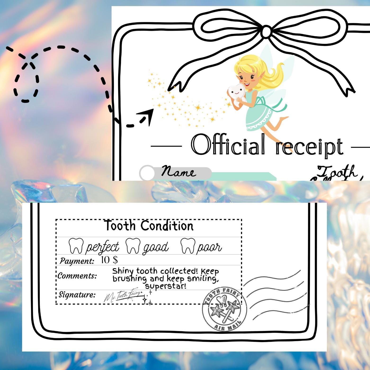 Editable Tooth Fairy Receipt Printable Certificate | First Lost Tooth ...