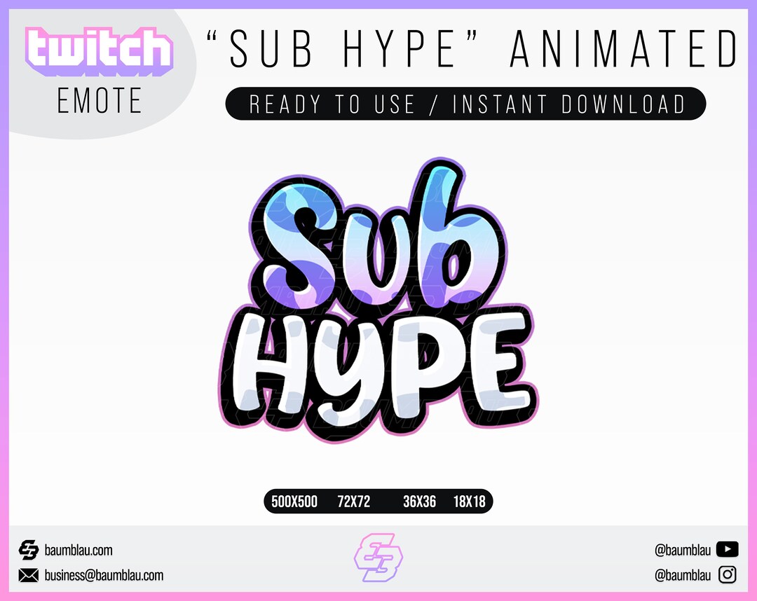 Animated Twitch Emote: SUB HYPE Badge (instant Download) - Etsy