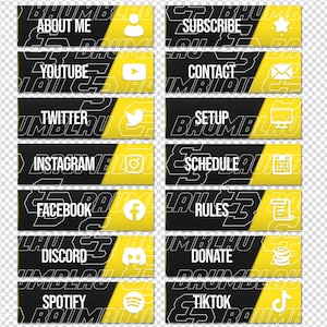 Yellow Twitch Panels Pack: Clean Streamer Bar (instant Download) - Etsy