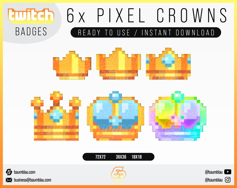 Crown Badges Twitch Twitch Sub Badges Emotes Twitch Badge - Etsy