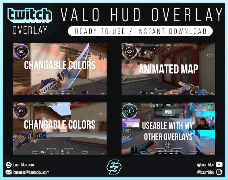 Map Cover Overlay Cs Go 2 Valorant HUD 2 Versions Package 9 X Colors ...