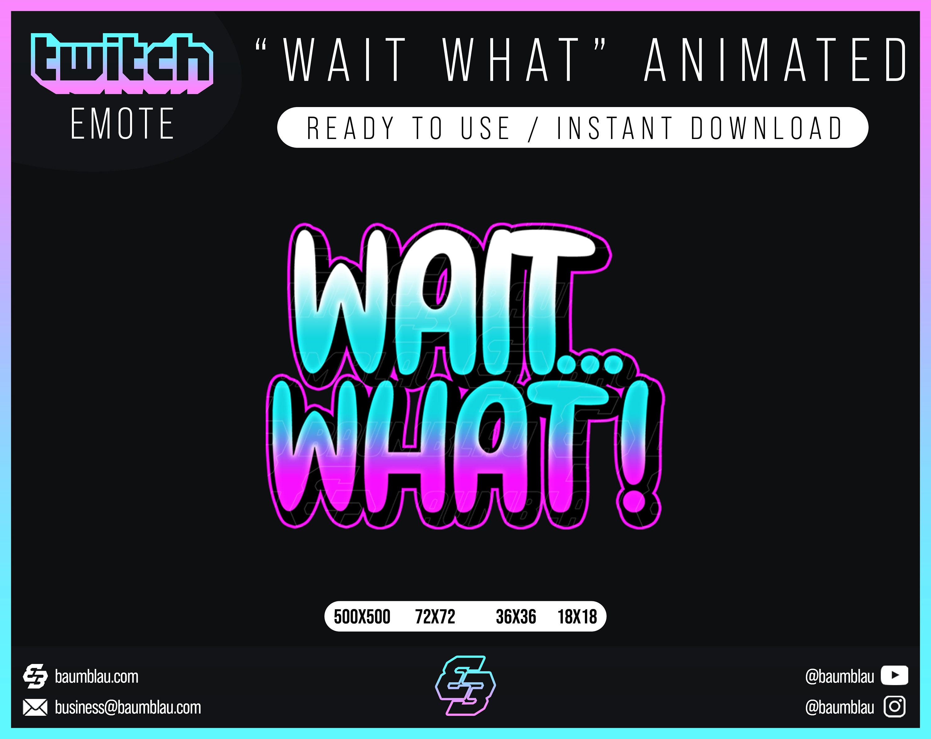 Animated Twitch Emote | Twitch "wait What" Emote / Badge | Twitch ...