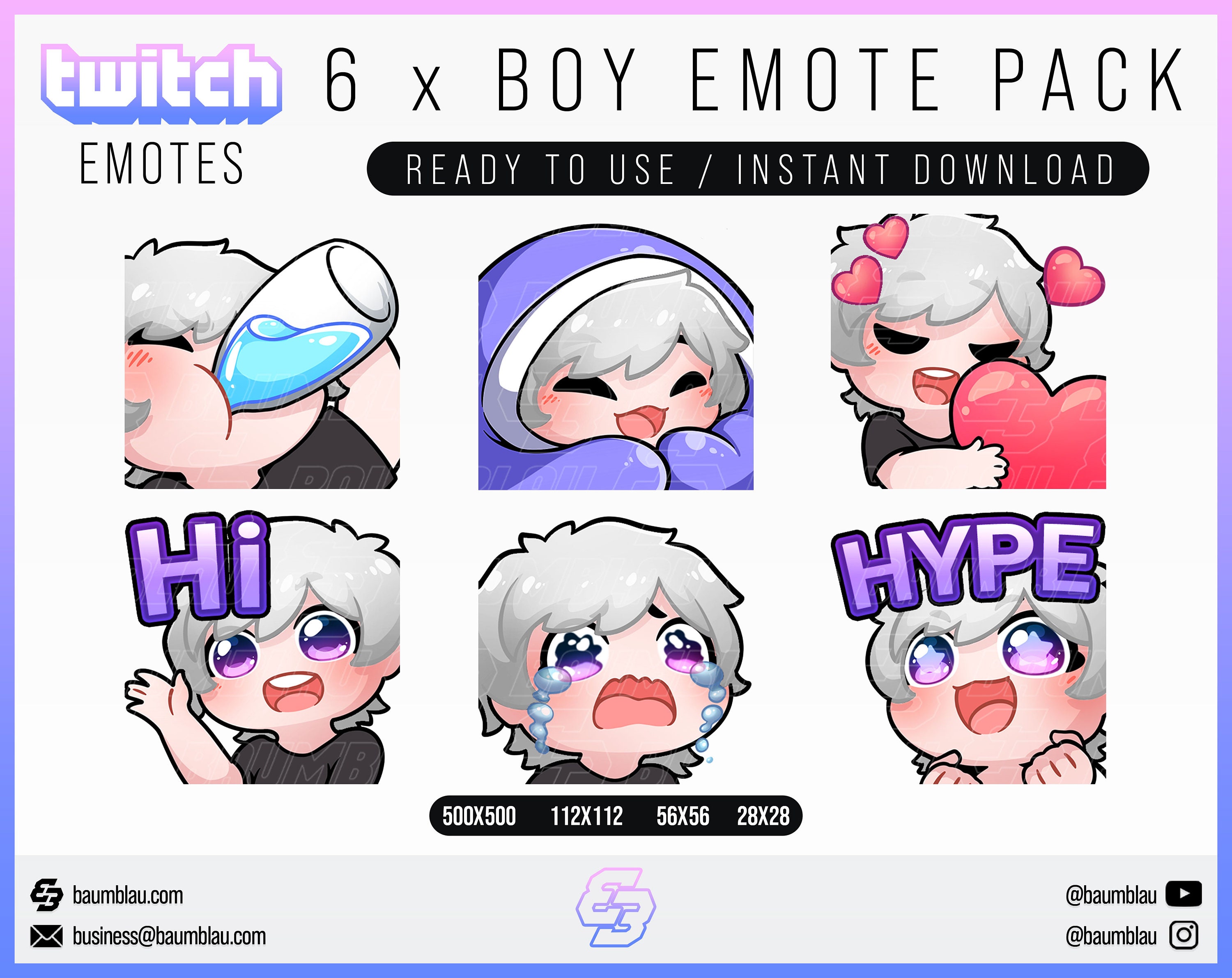 Twitch Emotes, Twitch Sub Emotes, Discord Emotes, Text Emotes, Boy ...
