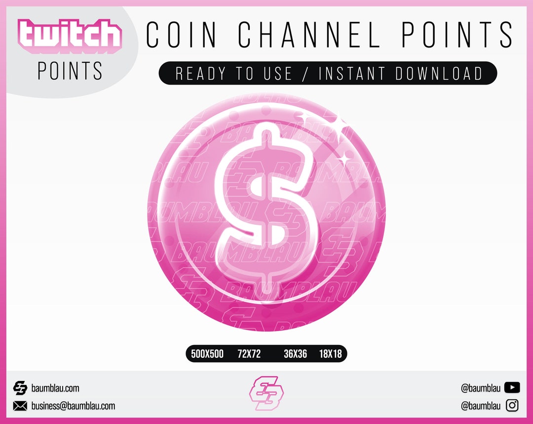 Twitch Emote - Dollar Coin Emote (pink) | Twitch Emote/badge Coin Icon ...