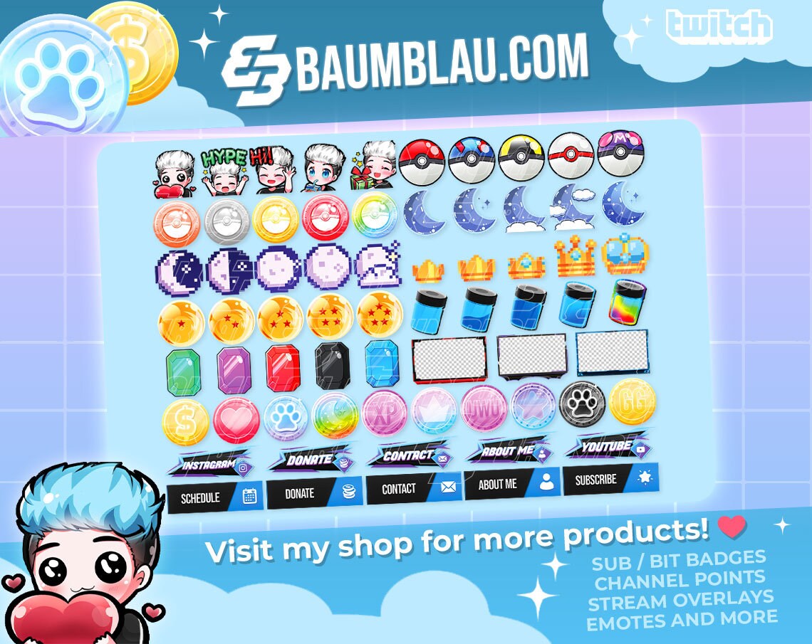 Pastel Candy Badges Twitch 10 X Different Twitch Sub/cheer - Etsy