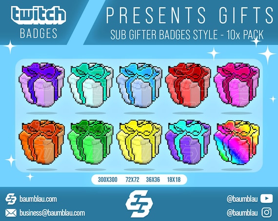 Twitch Badge Gift Presents Badges Twitch Sub Gifter Badges Style ...