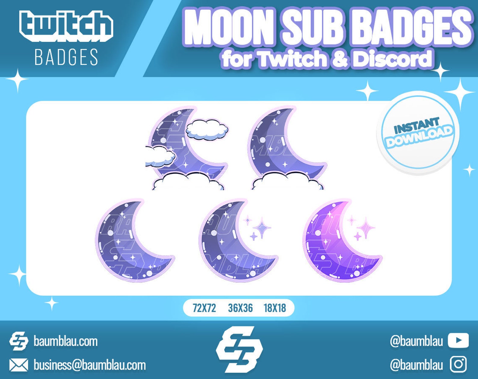 MOON Badges Twitch Twitch Sub Badges Emotes Twitch Badge - Etsy