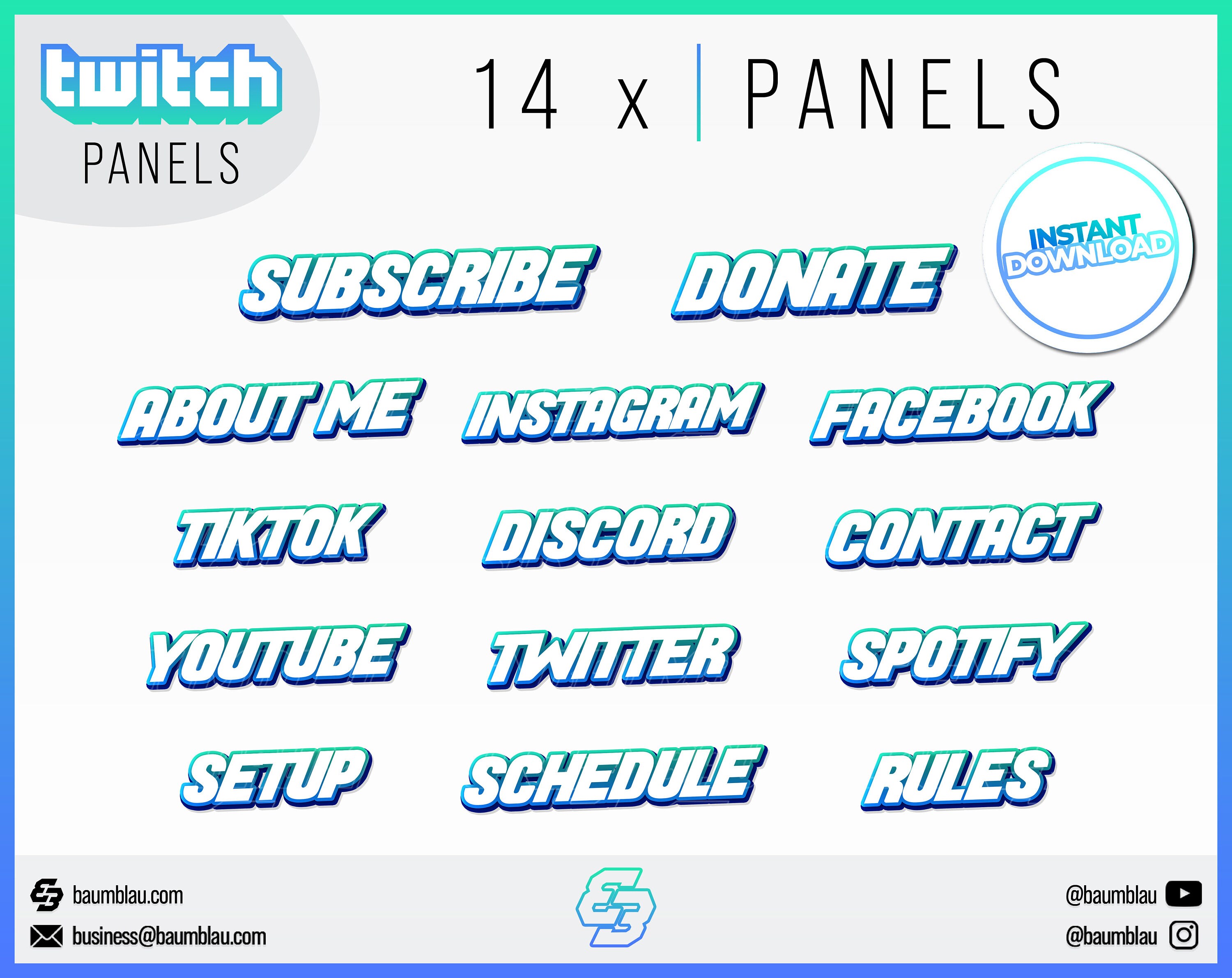 Custom Twitch Panels for Streamer 8x Panels Pack Twitch - Etsy