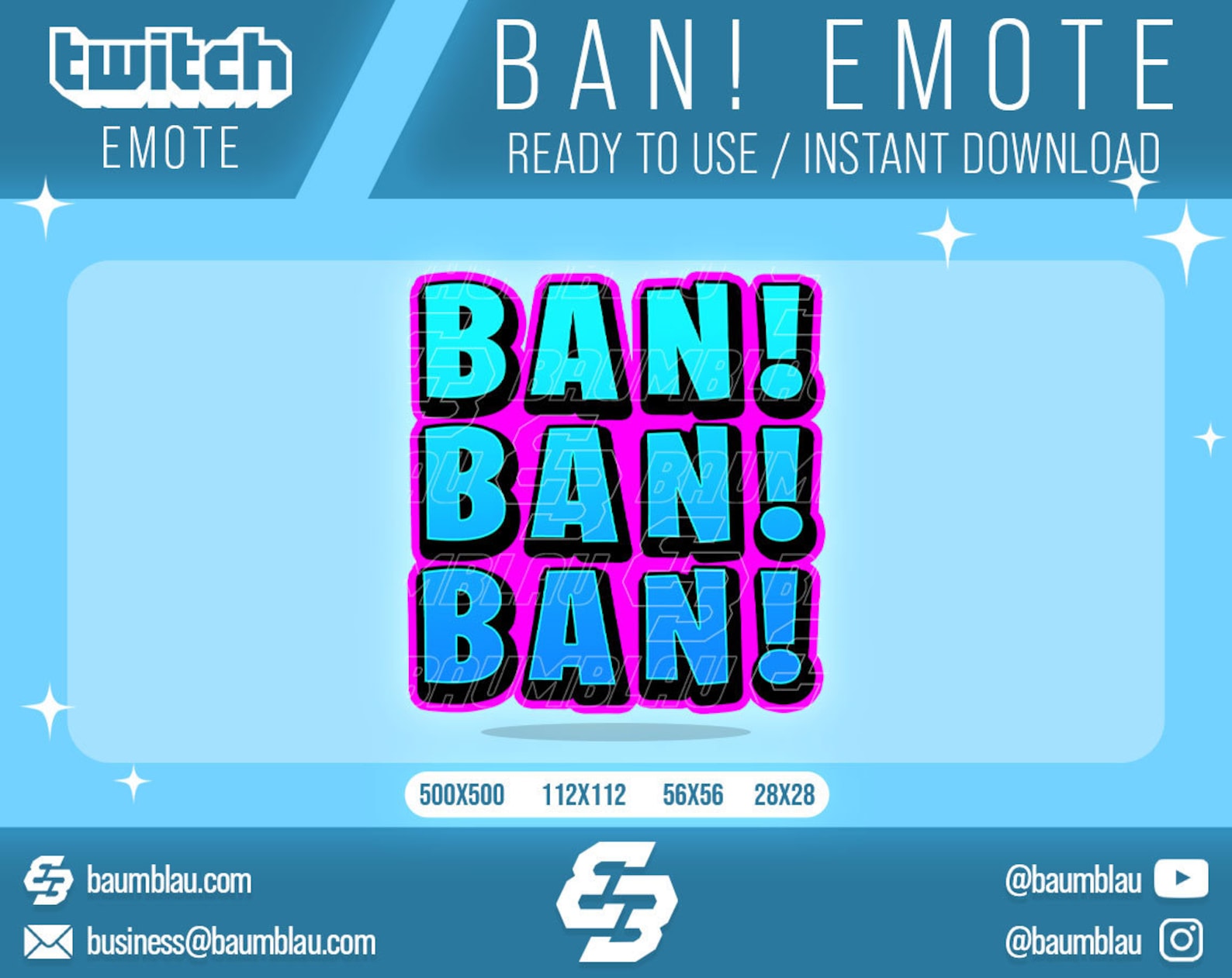Animated Twitch Emote Twitch ban BAN Ban | Etsy UK