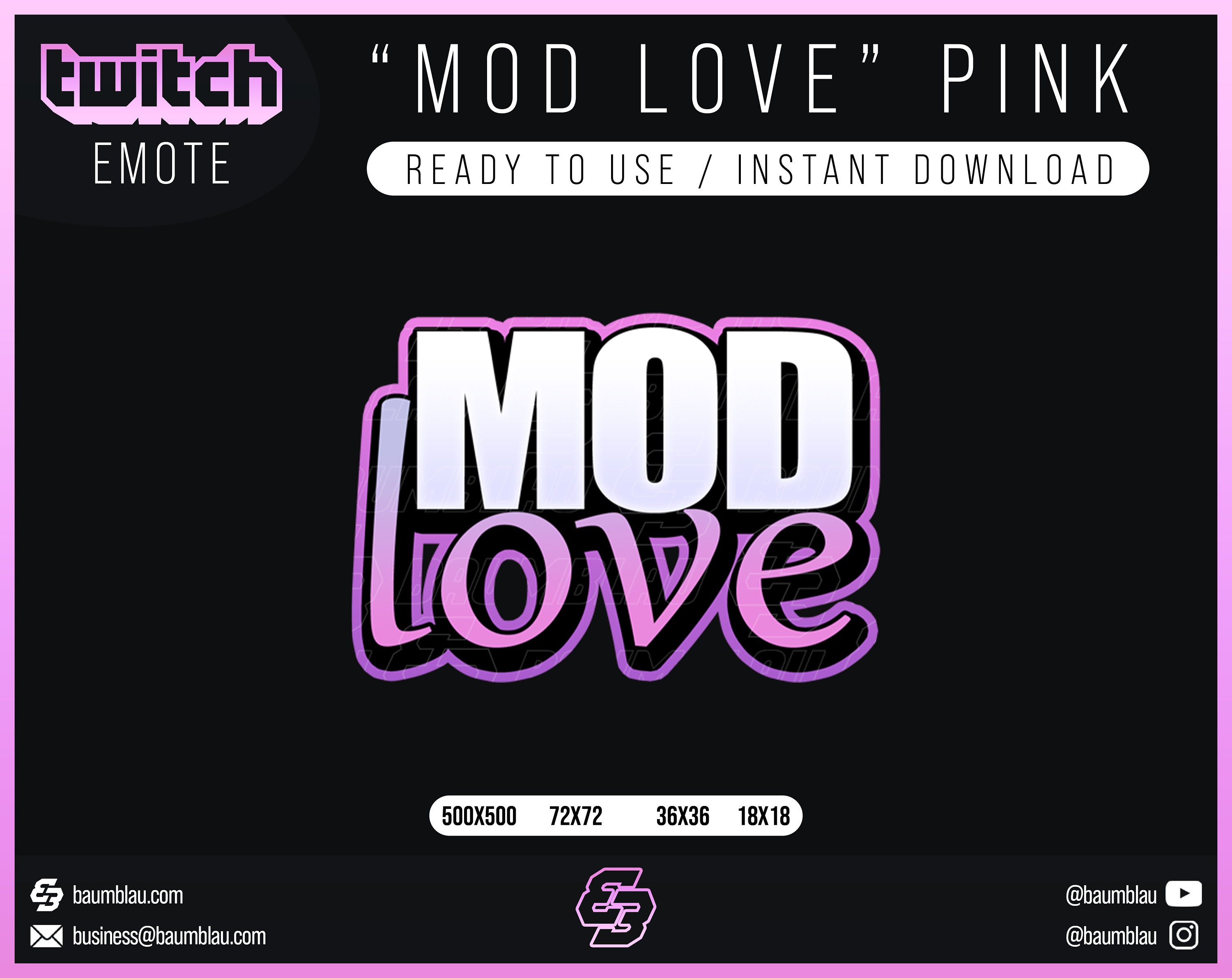 Twitch Emote Twitch mod Love Emote / Badge - Etsy Ireland