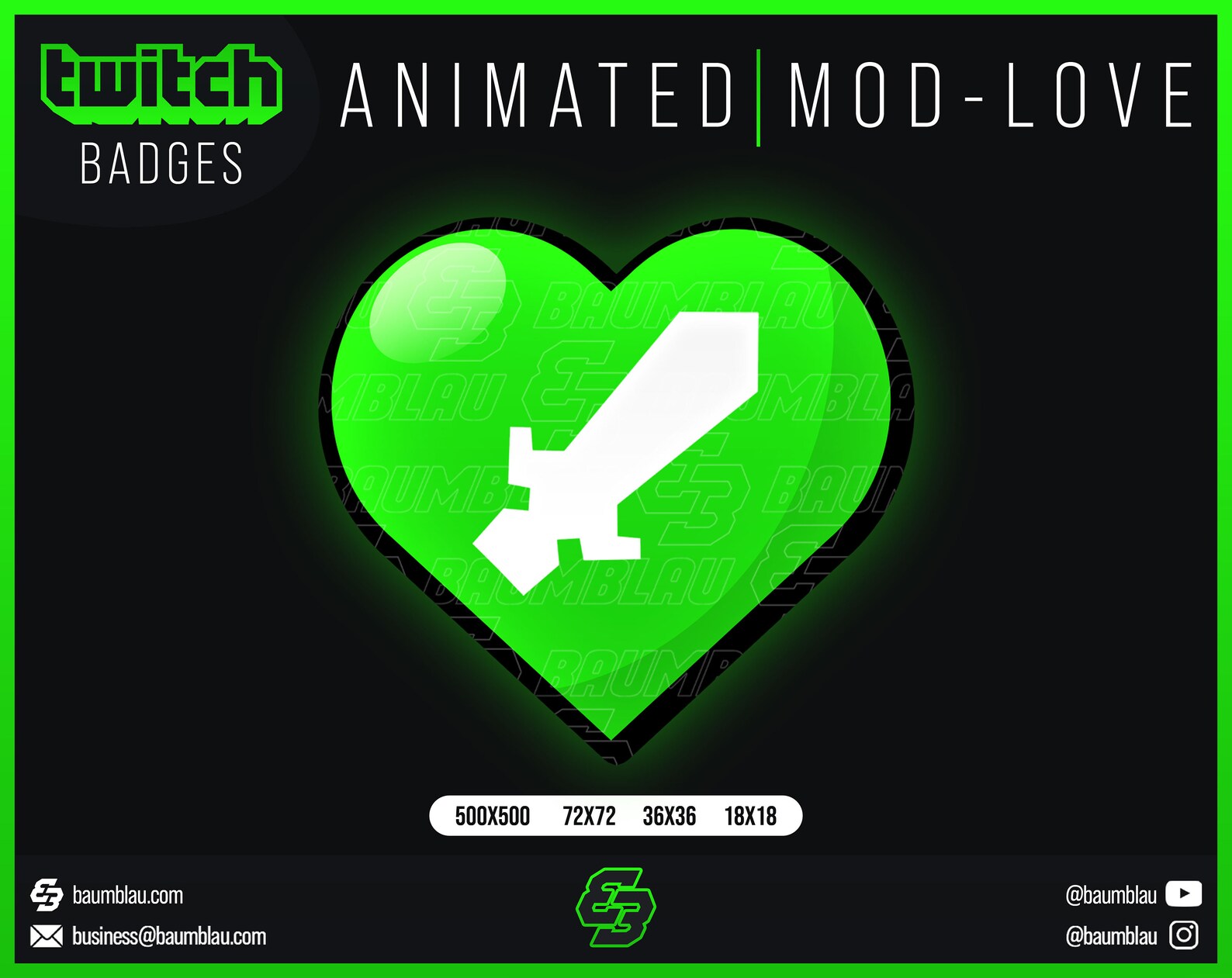 Twitch Emote Animated Twitch Mod Love Animate Emote / Badge Twitch ...