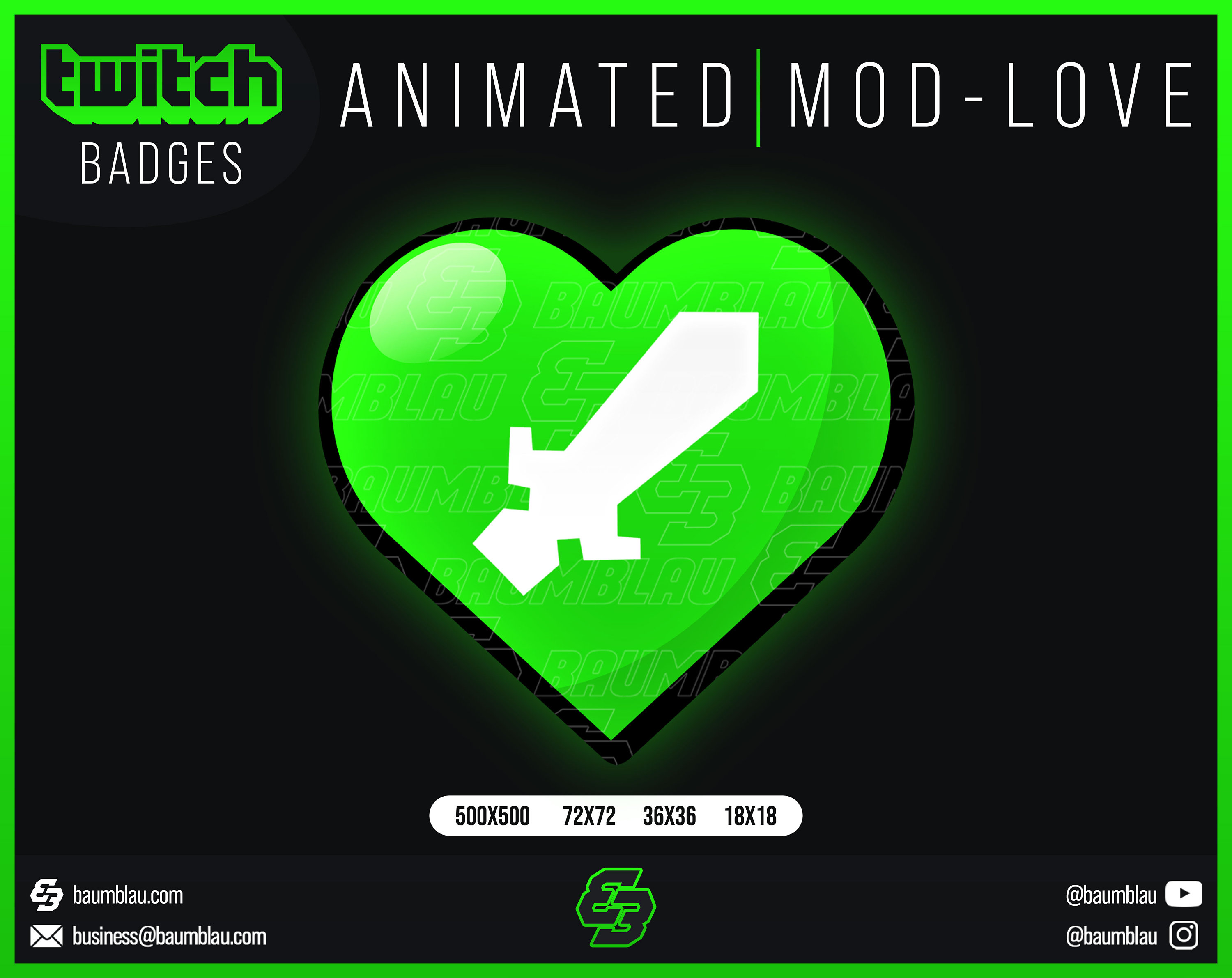Twitch Emote Animated Twitch Mod Love Animate Emote / Badge Twitch ...