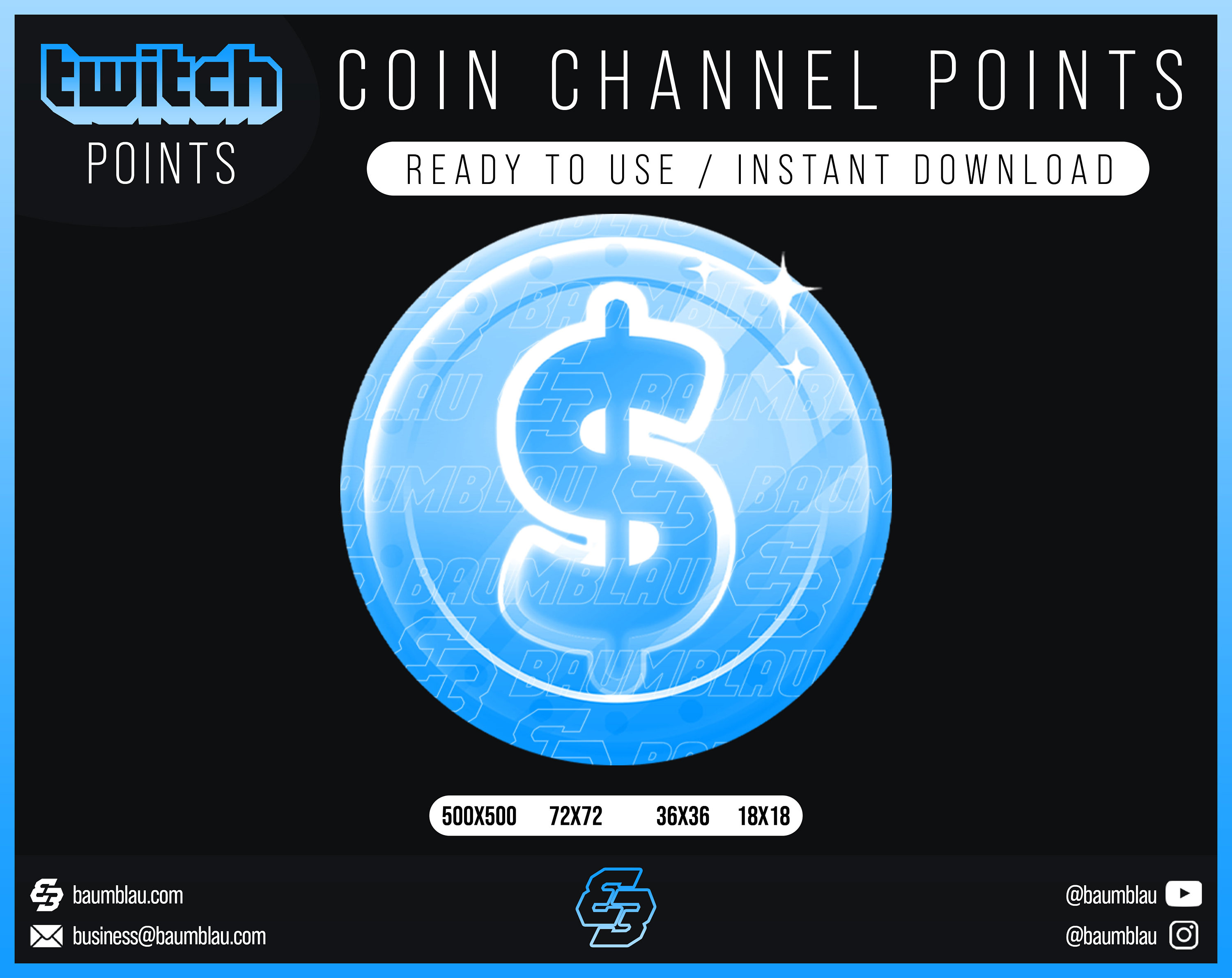 Twitch Emote Dollar Coin Emote blue Twitch Emote/badge Coin Icon ...