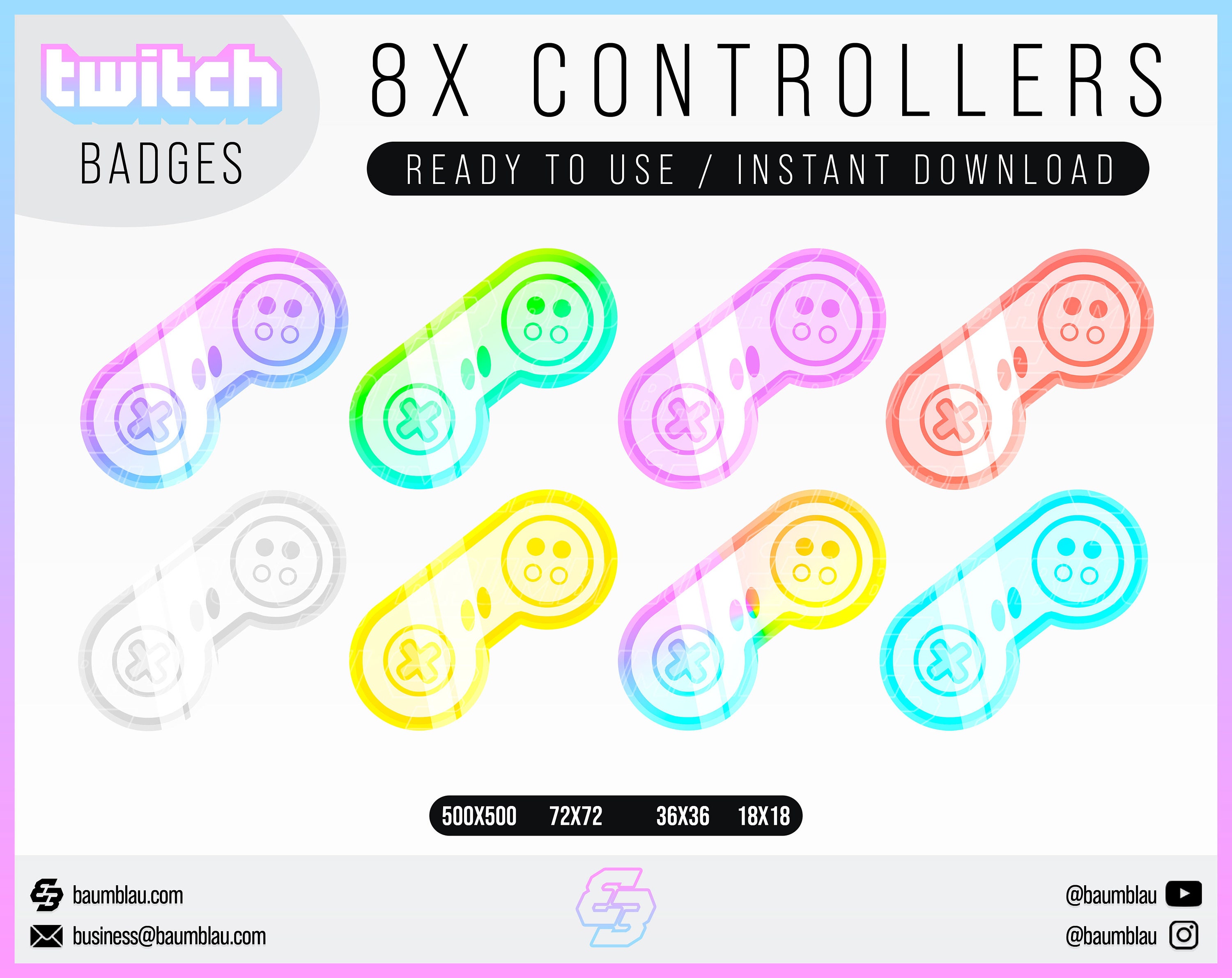 Controller Badges Twitch 8x Twitch Badge Consoles Style - Etsy