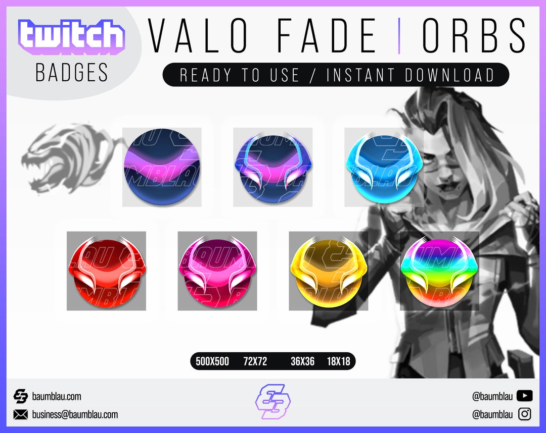 Valorant Badges FADE Twitch Sub Badges / Cheer Bit Badges | Twitch ...