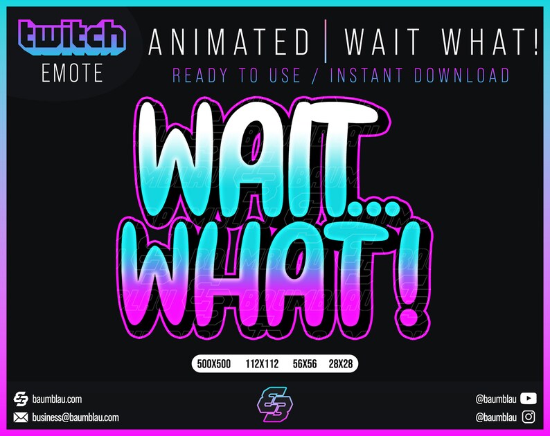 Animated Twitch Emote Twitch wait What Emote / | Etsy