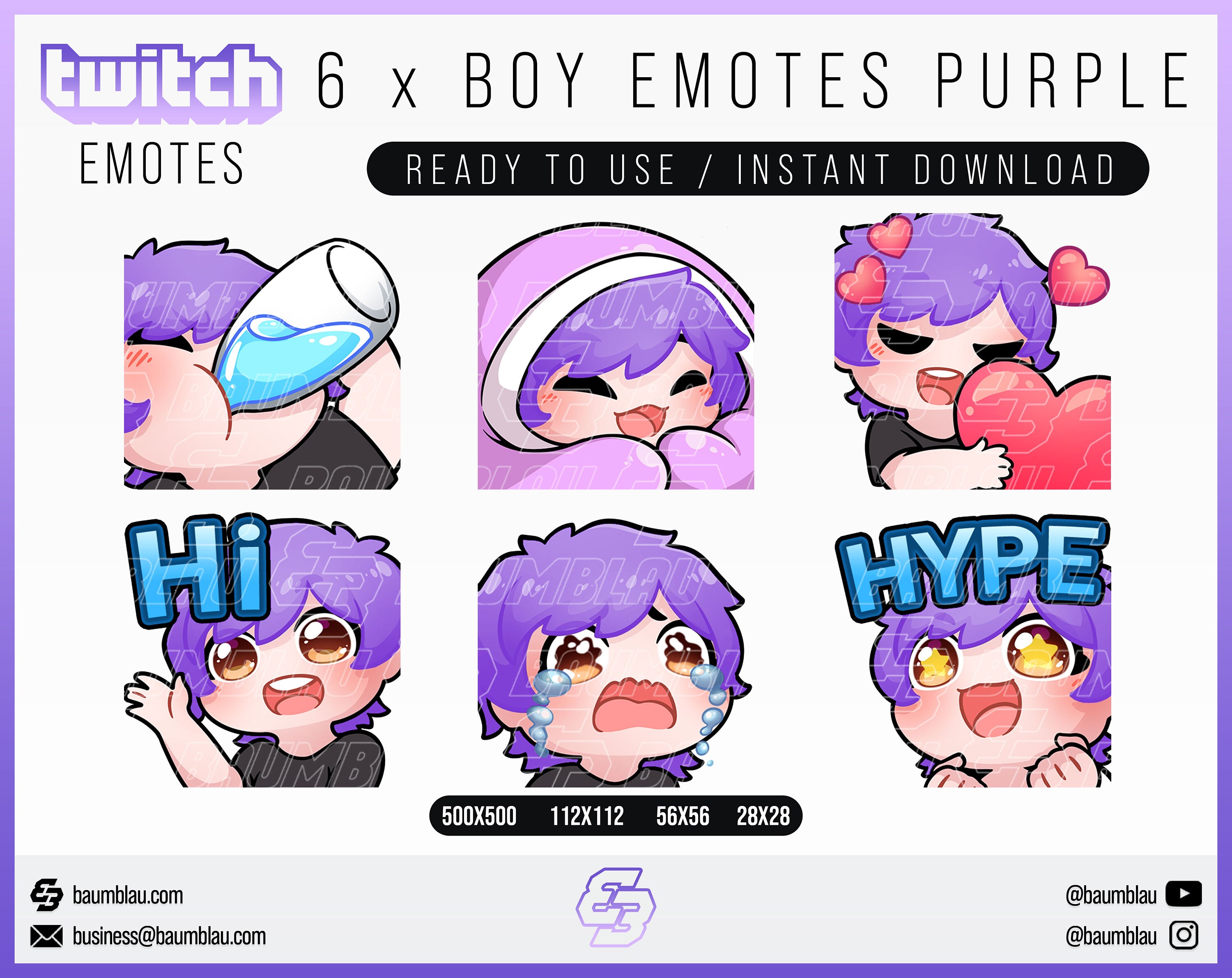 Twitch Emotes, Twitch Sub Emotes, Discord Emotes, Text Emotes, Boy ...