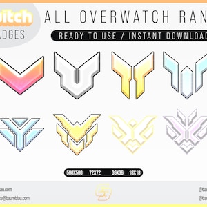 All Overwatch Badges Ranks + NEW Ascendent Rank + 5 Extra Ranks | Cheer/sub Badges Overwatch 2 ...