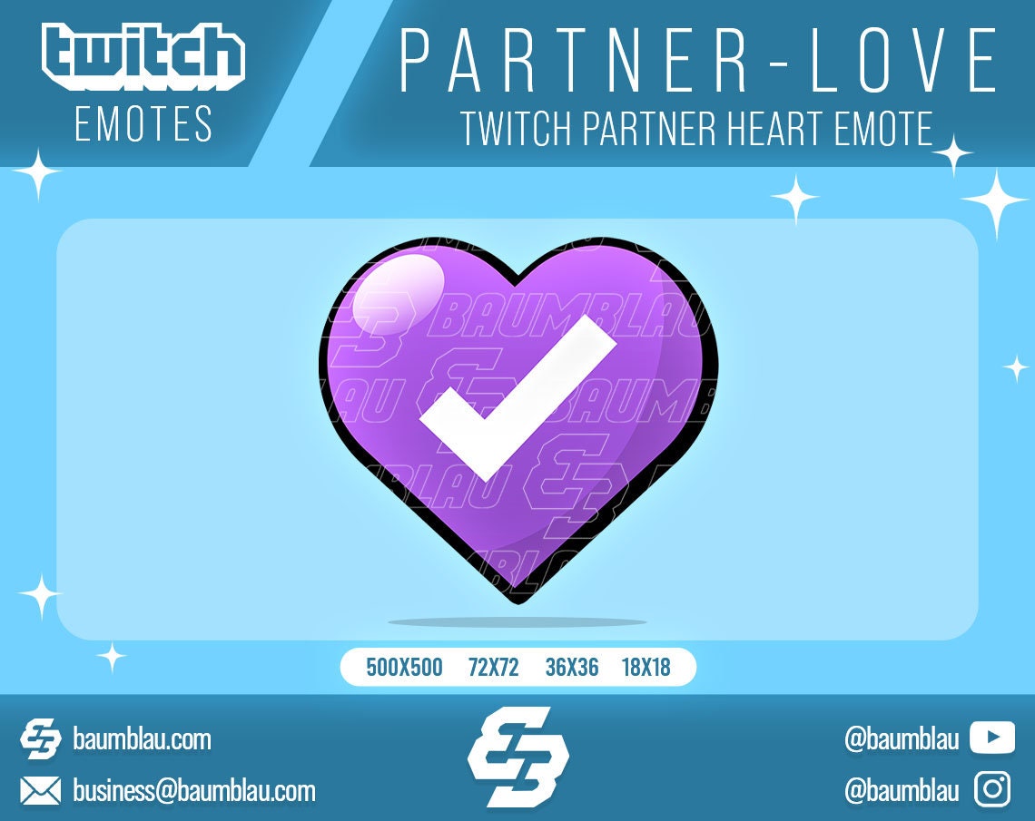 Twitch Emote Twitch Partner Love Emote / Badge | Etsy