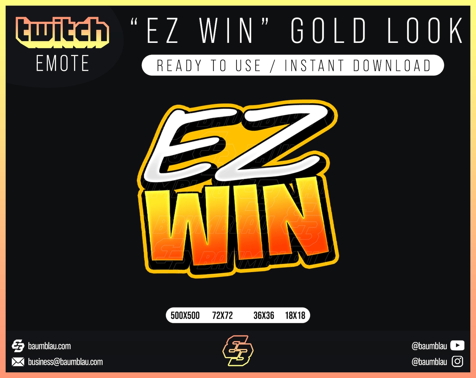 Twitch Emote Twitch ez Win Emote / Badge Twitch Streamer Emote Twitch ...