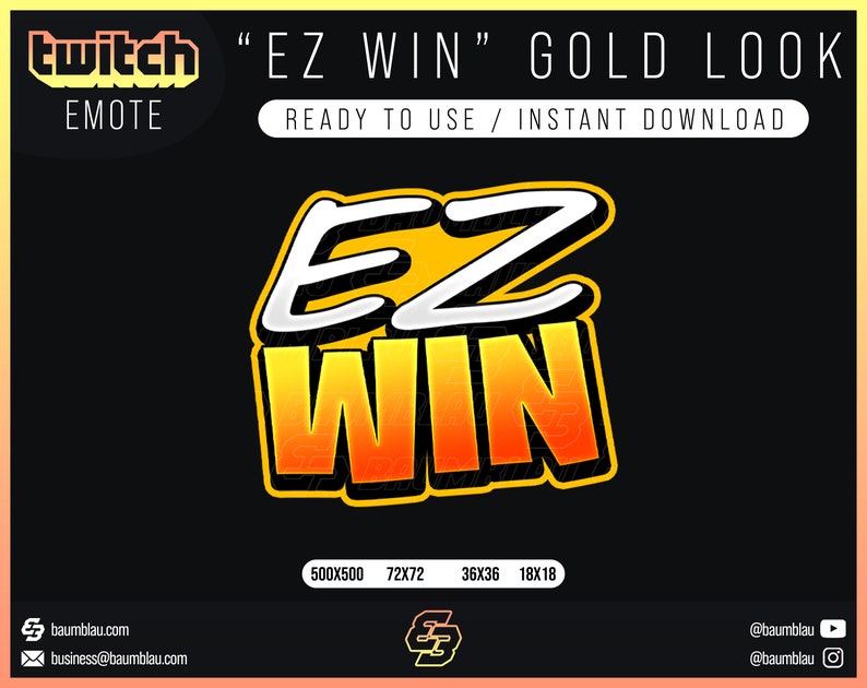 Twitch Emote Twitch ez Win Emote / Badge Twitch Streamer Emote Twitch ...
