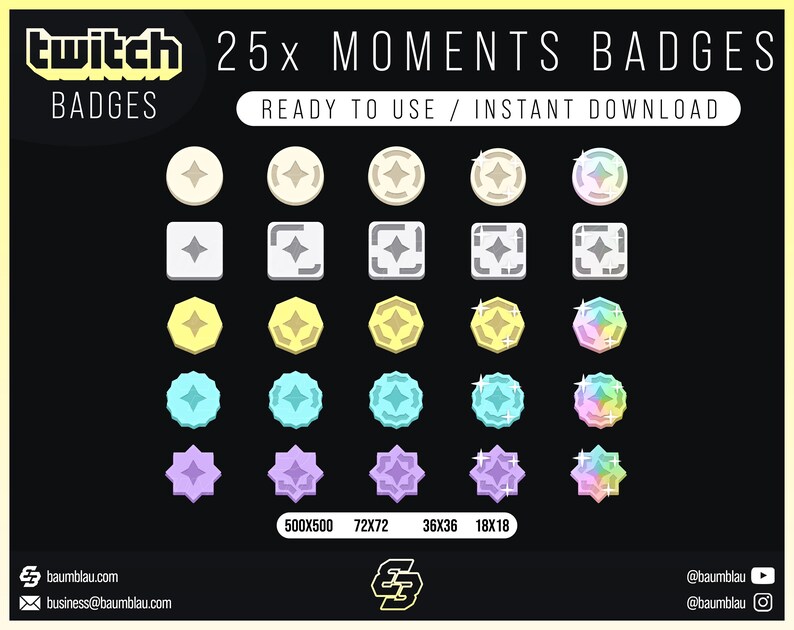 Moments Rank Sub Badges Twitch | Cheer/sub Badges Twitch Moments ...