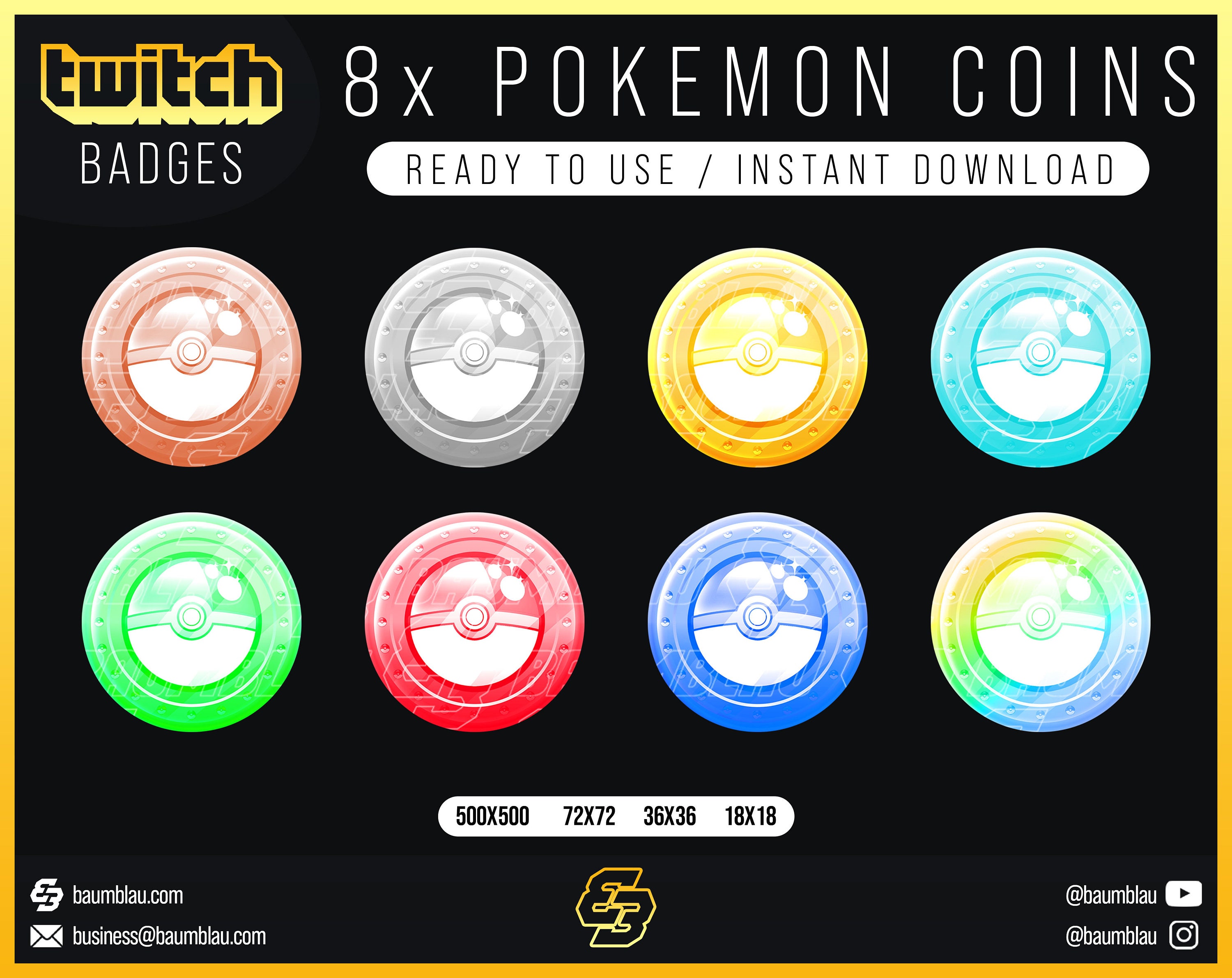 Pokemon Twitch Channel Points Emote Badge Pokemon Streamer | Instant ...