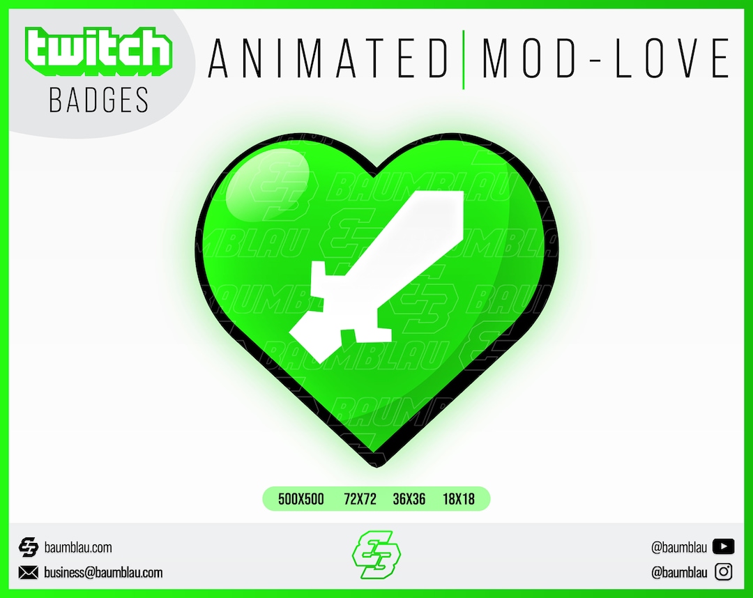 Twitch Emote Animated | Twitch Mod Love Animate Emote / Badge | Twitch ...